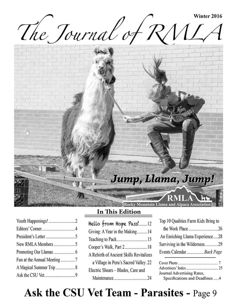2016 Winter - The Journal of RMLA - RMLA - Rocky Mountain Llama and ...